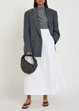 LEMAIRE Woven Double-breasted Blazer - Dark Grey