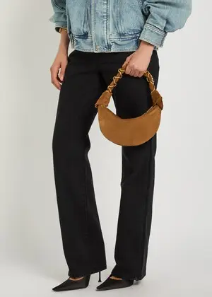 Saint Laurent Suede Hobo Bag - Orange