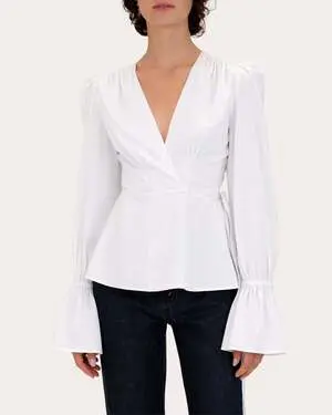 Azeeza Willow Cotton Voile Wrap Top