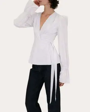 Azeeza Willow Cotton Voile Wrap Top