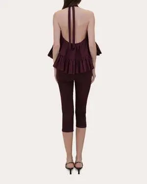 Azeeza Winston Poplin Halter Top - Red