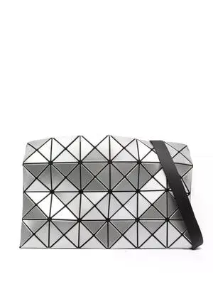 Issey Miyake Row Geometric-paneled Shoulder Bag - Silver