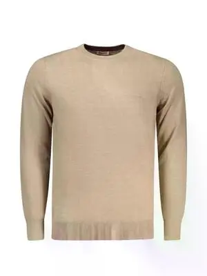 RIFLE Embroidered-logo Fine-knit Sweater - Neutrals