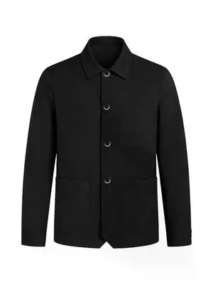 Barena Venezia Button-up Patch-pocket Overshirt - Black