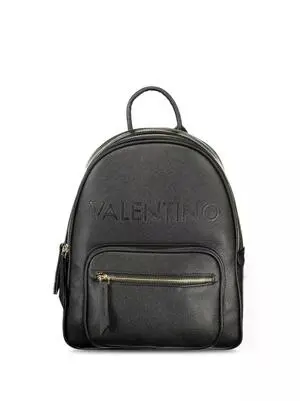 MARIO VALENTINO Logo-debossed Pebbled Backpack - Black