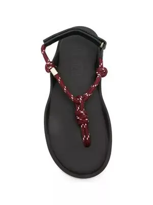 Flowze Rope-strap Flat Sandals - Red