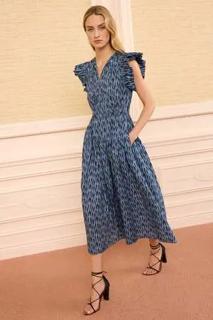 Ulla Johnson Kairi Printed Midi Dress - Tidal