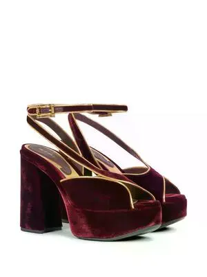 Etro Velvet Platform Sandals - Red