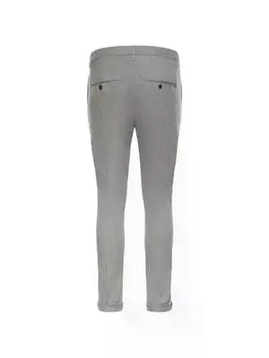 DONDUP Slub-texture Turn-up Trousers - Grey