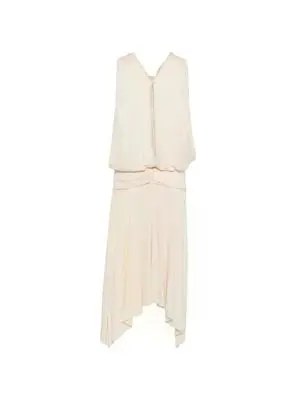 SEMICOUTURE Halterneck Draped Midi Dress