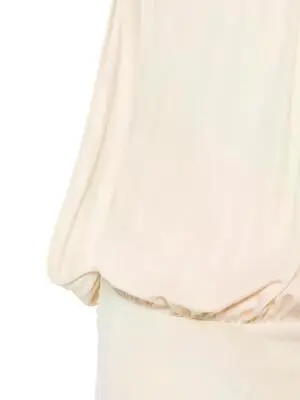 SEMICOUTURE Halterneck Draped Midi Dress