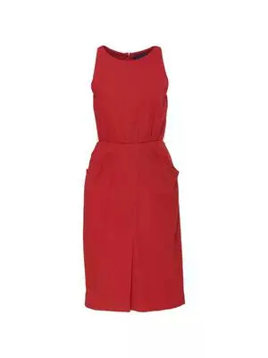 CAROLYNE ROEHM Sleeveless Pocket-detail Dress - Red