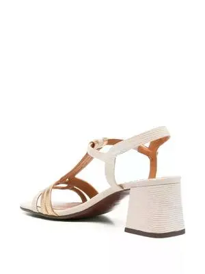 Chie Mihara Liluice Lizard-effect T-bar Sandals - Neutrals