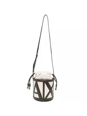 Armani Exchange Logo-patch Leather-trim Bucket Bag