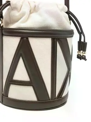 Armani Exchange Logo-patch Leather-trim Bucket Bag