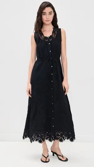 Rails Lorina Maxi Dress With Floral Embroidery - Black