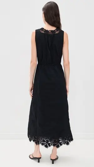 Rails Lorina Maxi Dress With Floral Embroidery - Black