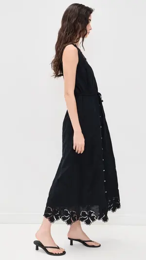 Rails Lorina Maxi Dress With Floral Embroidery - Black