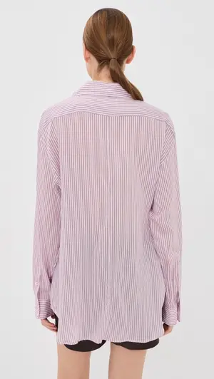 Tibi Ultra Light Striped Pintucked Shirt