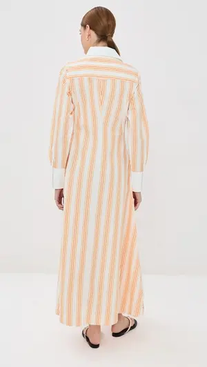Rosie Assoulin Striped Maxi Shirt Dress