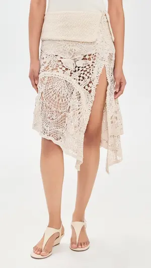 SIEDRES Crochet Skirt With Side Slit