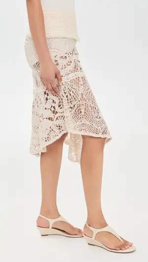 SIEDRES Crochet Skirt With Side Slit