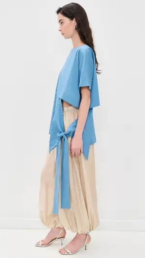 MEIMEIJ Poplin Top With Tie Waist