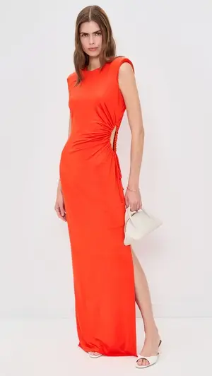 Essentiel Antwerp Joye Jersey Maxi Dress - Orange Brulee
