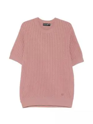 Dolce & Gabbana Cable-knit Short-sleeve Sweater