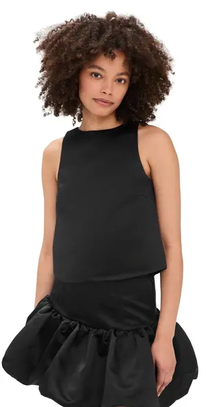 GANNI Duchesse Satin Open Back Top