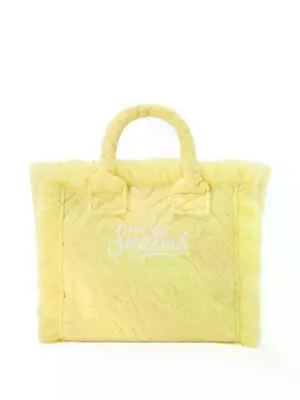 MC2 SAINT BARTH Mini Zebra-embossed Frayed Tote Bag - Yellow