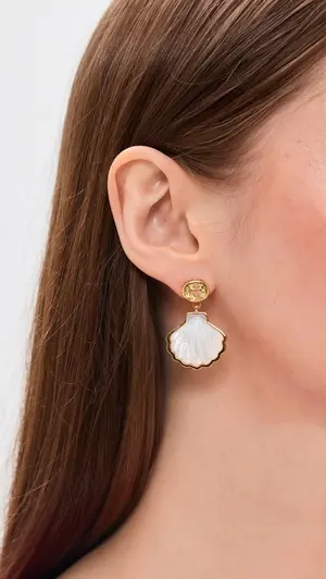 LIZZIE FORTUNATO Luna Shell Earrings - White