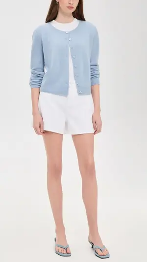 L'Agence Lissania Denim Shorts - Blanc