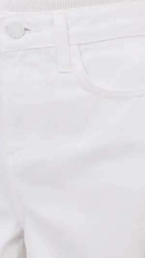 L'Agence Lissania Denim Shorts - Blanc