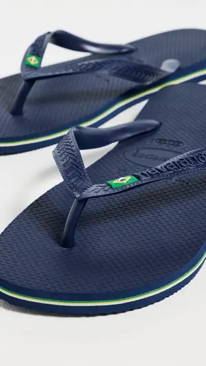 Havaianas Brazil Flip Flops - Navy Blue