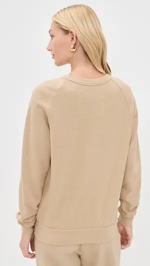 Aviator Nation Logo Crewneck Sweatshirt - Sand