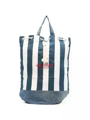 MC2 SAINT BARTH Striped Logo-embroidered Backpack - Blue