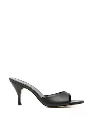 AeydĒ Samia Leather Stiletto Heel Sandals - Black