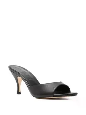 AeydĒ Samia Leather Stiletto Heel Sandals - Black