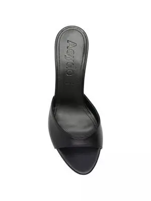 AeydĒ Samia Leather Stiletto Heel Sandals - Black