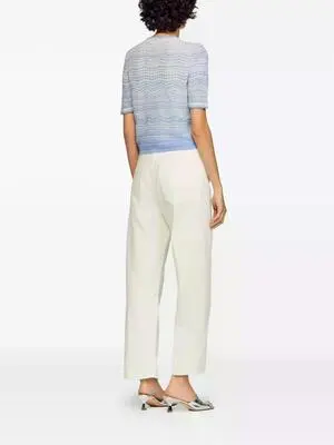 Sandro Short-sleeve Knit Cardigan With Gradient Pattern - Blue