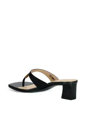 Guess Thong Sandals With Gold-tone Hardware - Black
