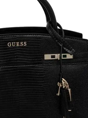 Guess Lizard-effect Tote Bag - Black