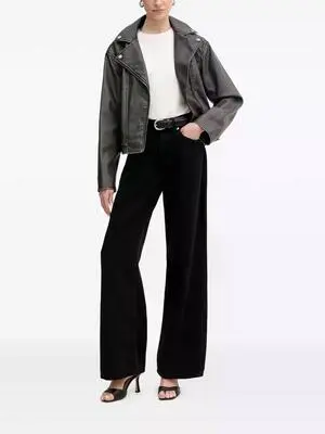 Guess Quilted-panel Biker Jacket - Grey