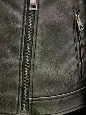 Guess Quilted-panel Biker Jacket - Grey