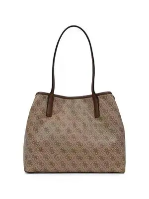 Guess Victtoria Monogram-print Shoulder Bag - Neutrals