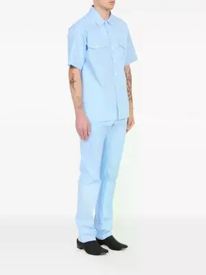 MAISON MARGIELA Button-down Short-sleeve Cotton Shirt - Blue