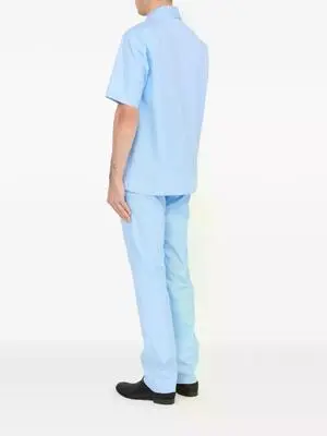 MAISON MARGIELA Button-down Short-sleeve Cotton Shirt - Blue