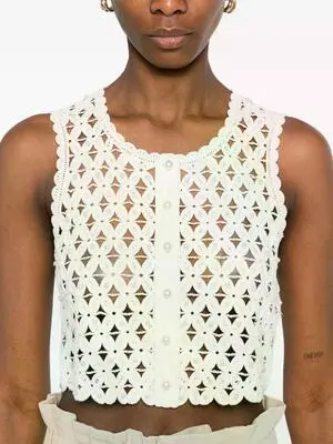 Sandro Beaded Crochet Vest