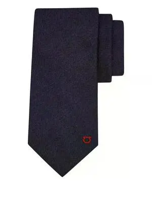 FERRAGAMO Embroidered-logo Neck Tie